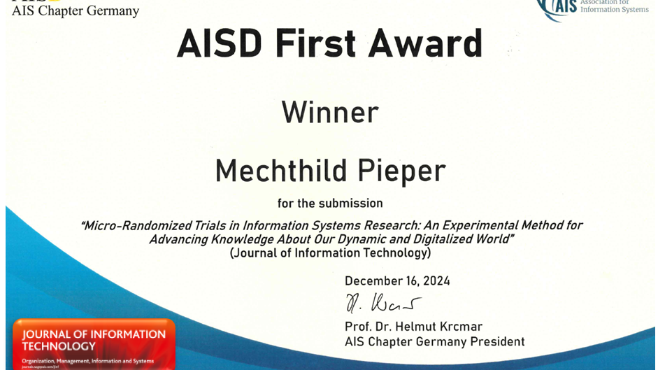 Mechthild Pieper wins the AISD First Award | Business School ...